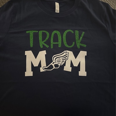 Glitter Track Mom Shirt Track Spirit Wear Track Bling Bella Canvas T ...