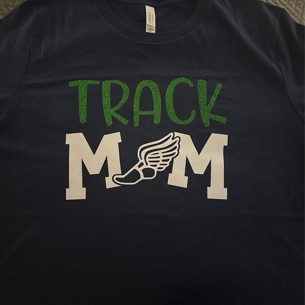 Glitter Track Mom Shirt | Track Spirit Wear | Track Bling | Bella ...