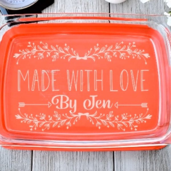 Personalized Casserole Dish Pyrex Baking Dish Engraved Name Present ...