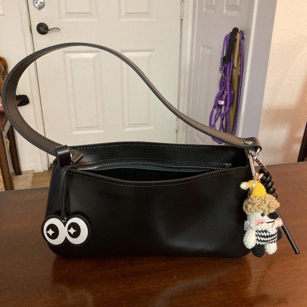 Black Minimalist Leather Womens Bag, Leather Crossbody Bag, Small ...