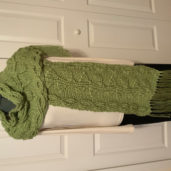 Crochet Scarf Pattern, Celtic Garden Braided Cable Scarf Crochet ...