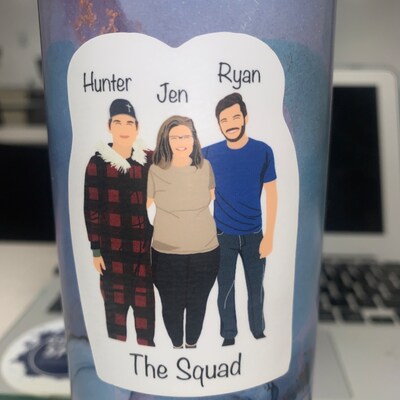 Personalized Stickers Matte or Glossy Minimal Custom Drawing Portrait ...