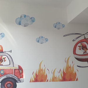 Fire Department Wall Sticker Set Wall Tattoo for Children's Room ...