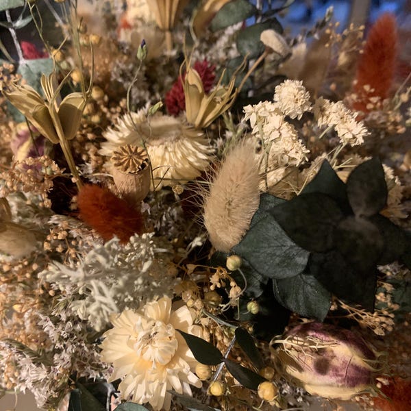 Neutral Rust Lavender Wildflowers Bouquet / Eucalyptus Greenery Bouquet ...