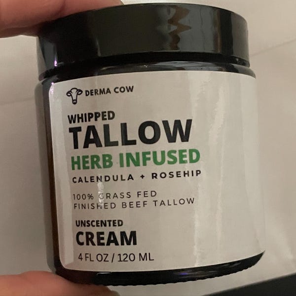 Beef Tallow Cream, Tallow Moisturizer, Cream for Face and Body, Whipped ...