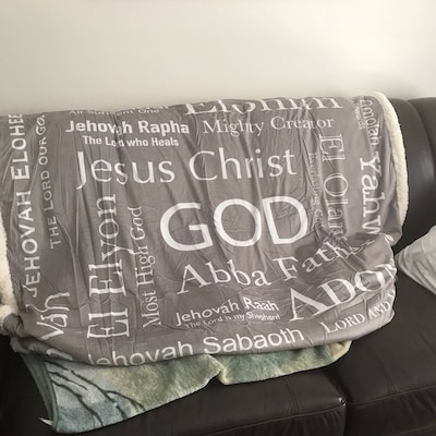 Lord Cover Me Sherpa Throw Blanket Christian Gift Baby Birthday Baptism ...