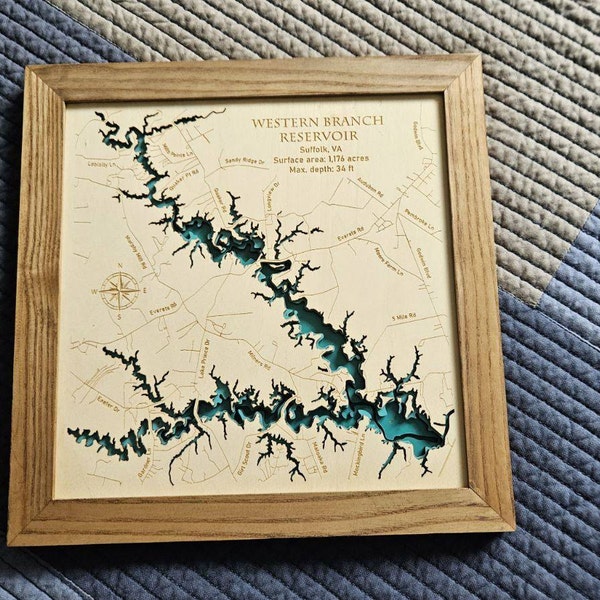 Digital File PDF, SVG Lake Barkley Kentucky Map Bathymetric Depth ...