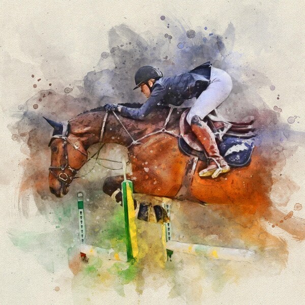 Custom Horse Watercolour Custom Drawing Horse Portrait From Photo ...