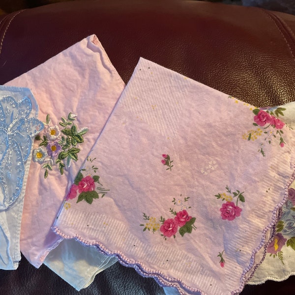 Set of 6 New Vintage Style Floral Handkerchiefs! Every Assortment is ...