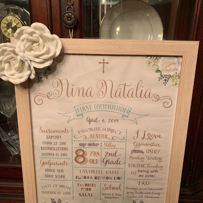 First Communion Poster. First Communion Chalkboard Poster. First Holy ...