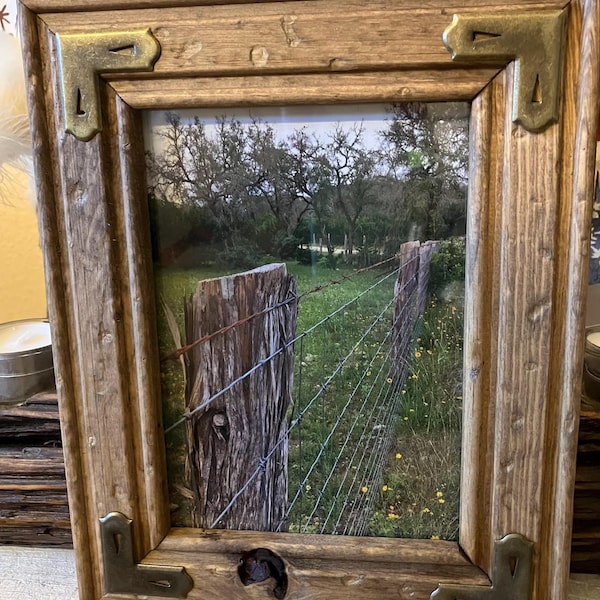 Rustic Picture Frame With Western Corners. Handmade Distressed Wooden ...