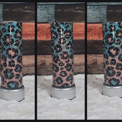 DIGITAL FILE Turquoise and Rose Gold Glitter Leopard Print Skinny ...