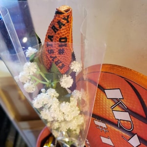 Basketball Rose Bouquet With Vase Basketball Centerpiece | Etsy