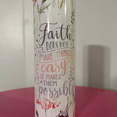 Tumbler Wrap With Scripture Jesus Faith Quote Religious Floral Seamless ...