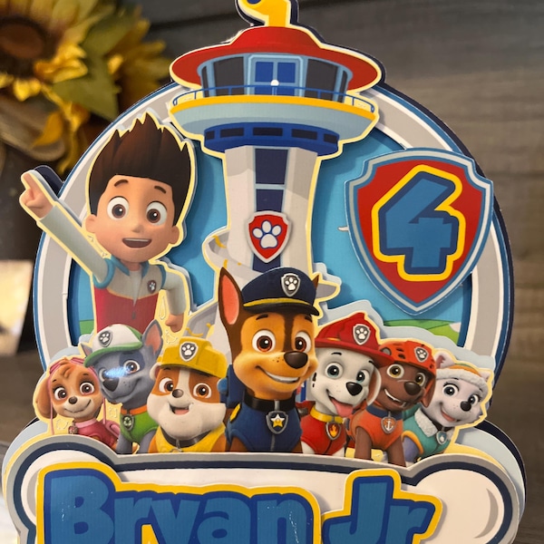 Paw Cake Topper Patrol – Personalized Birthday Topper – Fast Shipping ...
