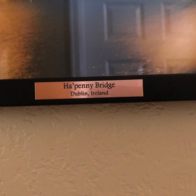 Engraved Brushed Copper Plate Picture Frame Art Label Name Tag 3 X 1/2 ...