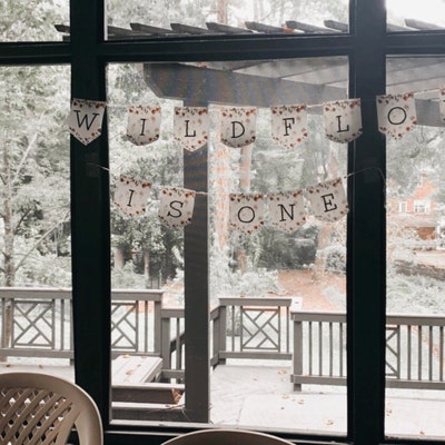 Wildflower Banner Template, Blue Wildflower Birthday, Custom Banner ...