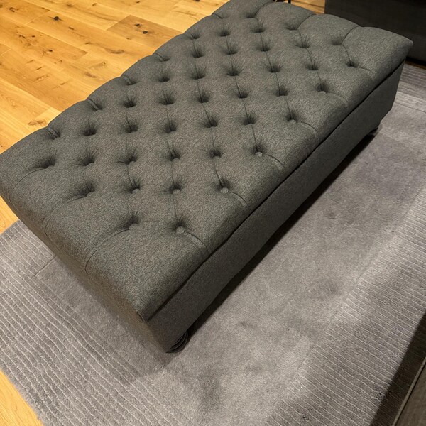 Handmade Thick Cushioned Square Chesterfield Footstool Footrest Coffee ...