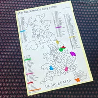 UK Postcode Sales Map, Business Sales Map, Colour in Maps, Etsy Sales ...