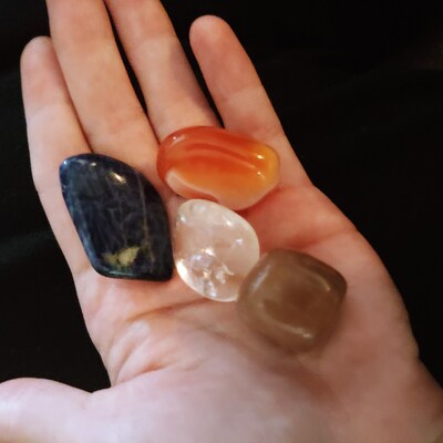 LYMPHATIC SYSTEM SUPPORT Tumbled Crystal Healing Set 4 Gemstones With ...