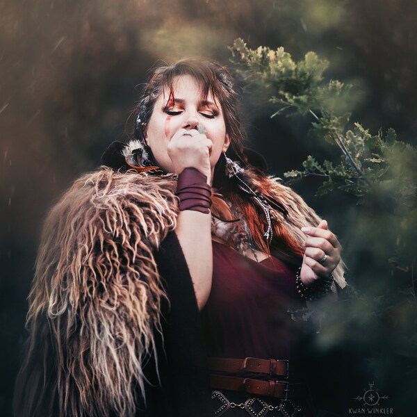 Dark Red & Black Viking Linen Dress — With White Edge HAND EMBROIDERY ...