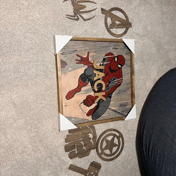 Marvel Avengers Sets of 6 Wood Wall Art , Nursery Wooden Home Decor ...