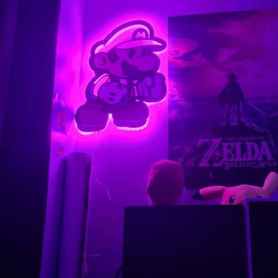 Luigi Led Sign Wall Art Decor Glow in the Dark Wall Art Kids Room Decor ...