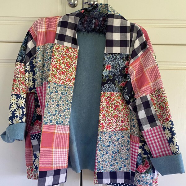 Upcycled Patchwork Denim Jacket - Sustainable Fashion - Etsy