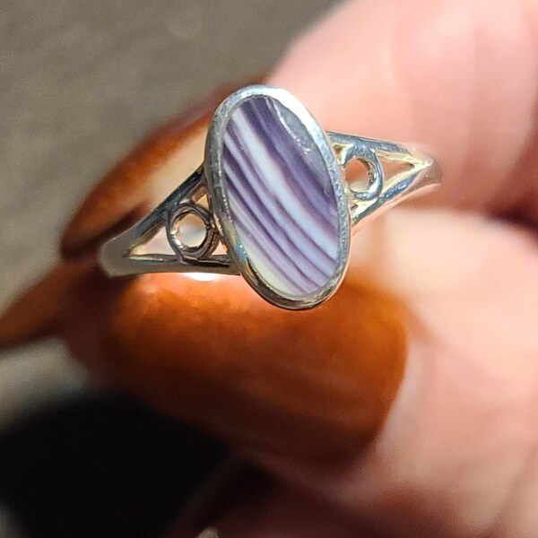 Real Wampum Sterling Silver Ring With Thin Band Sizes #5-9 - Etsy