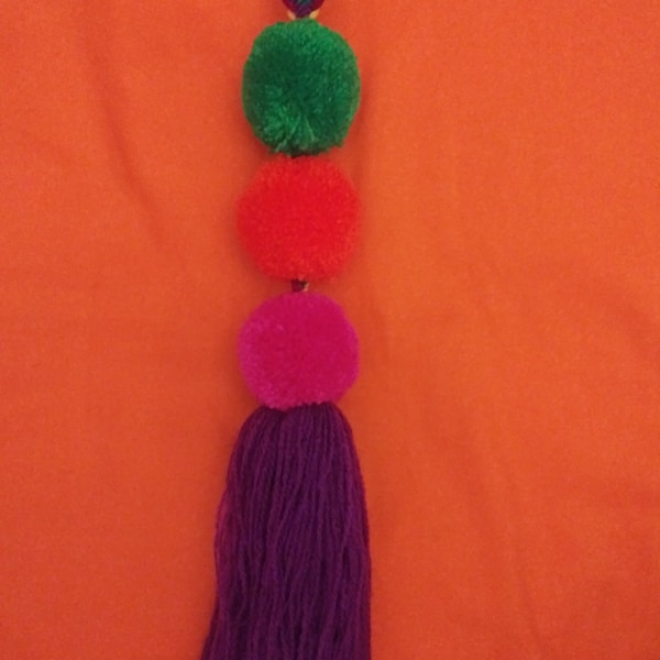 Colorful Pom Pom Tassels | Bag Swag | Handmade Colorful Tassel for ...