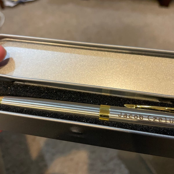 Personalized Ribbed Ball Pen Set, Custom Pen Set, CPA Gift, Gift for ...