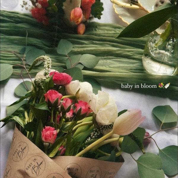 Baby in Bloom | Fresh Flower Bouquet Wraps | Brown Kraft Paper - Etsy