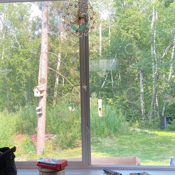 Rainbow Dots Window Gems: Bird Safety Decals, Prevent Collisions (set ...