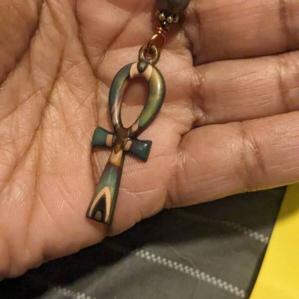 Ankh Necklace - 7th Anniversary Gift -flame Colored Copper Ankh ...