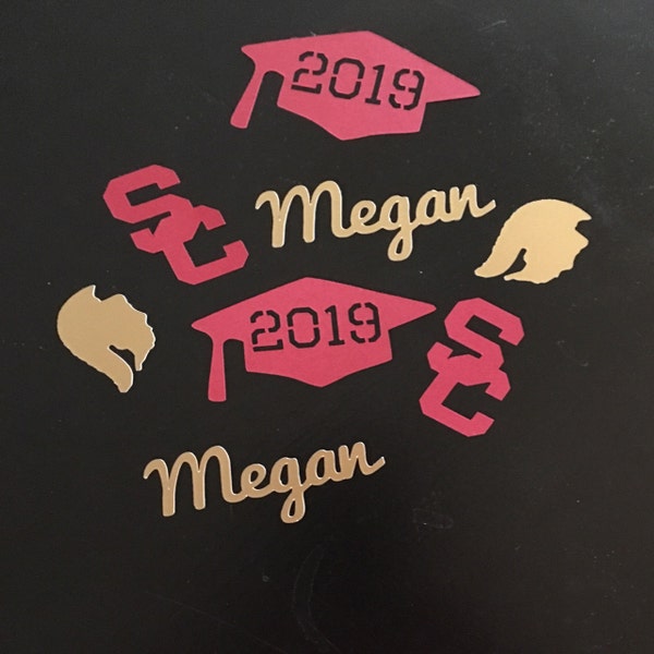 Personalized Graduation Caps and Names Confetti - Class of 2025 - Large ...