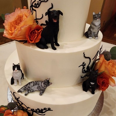 Custom Wedding Cake Topper With Cat Personalized Cake Topper - Etsy