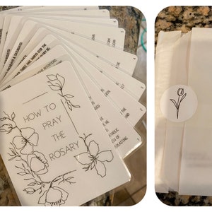 Rosary Guide Catholic Gift Floral, Botanical, Beautiful, Pocket Rosary ...