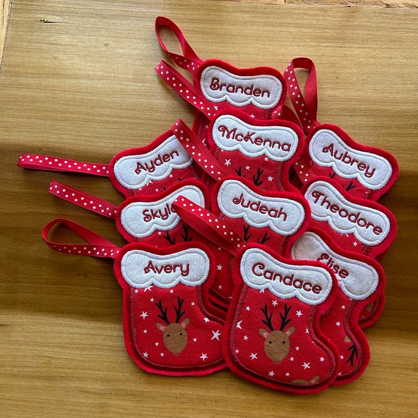 Personalized Christmas Stocking Ornament, Stocking Ornament Gift Holder ...