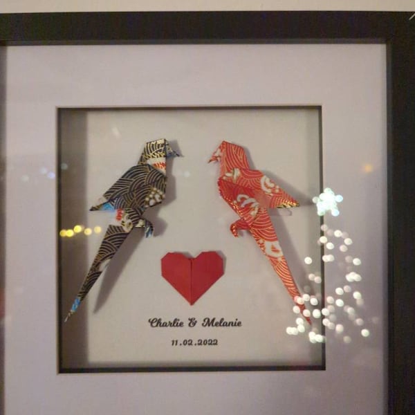 Personalised Origami Bride and Groom 3D Frame Art: Wedding Gift ...