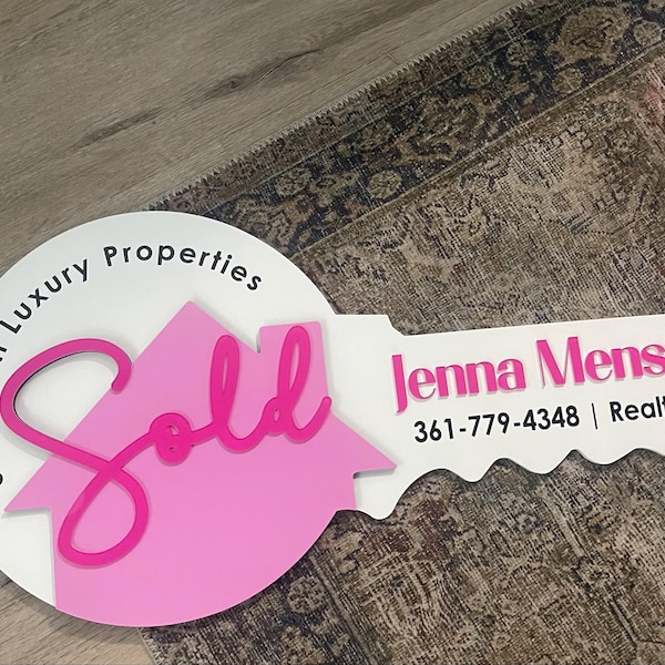 Pink Realtor Sign Gold Sold, Barbie Closing Custom Sign, Sold Real ...