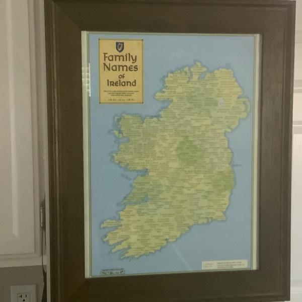 Irish Family Names Map, Genealogy Art of Ireland - Etsy Canada