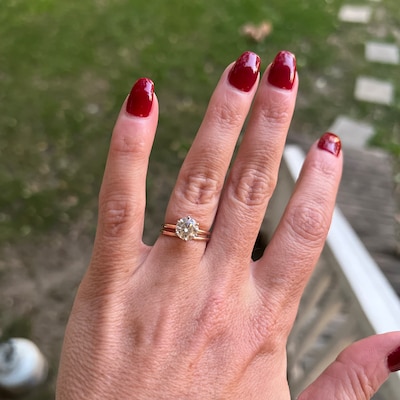 Solid Rose Gold Simple Ring, 14K / 10K Gold 1.3mm Skinny Round Band ...