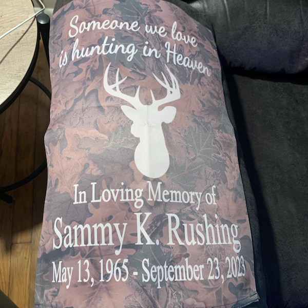 Personalized Hunting in Heaven Memorial Garden or House Flag, Single or ...