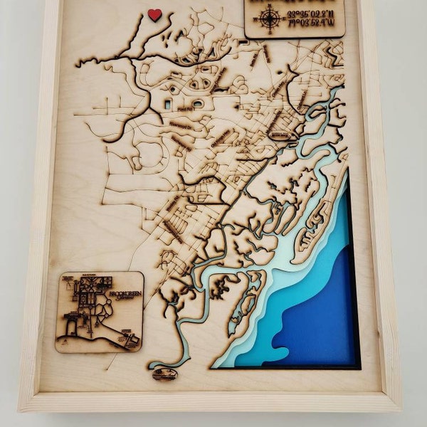 Neely Henry Lake Wood Lake Map Art Decor Framed - Etsy