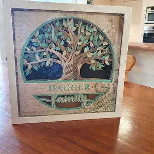 CUSTOMIZABLE 3D MEMORIAL Shadow Box Svg for Cricut for | Etsy