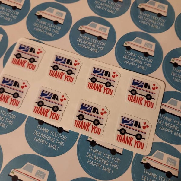 Postal Worker Thank You, Sticker Sheet, Mail Carrier, Package Stickers ...