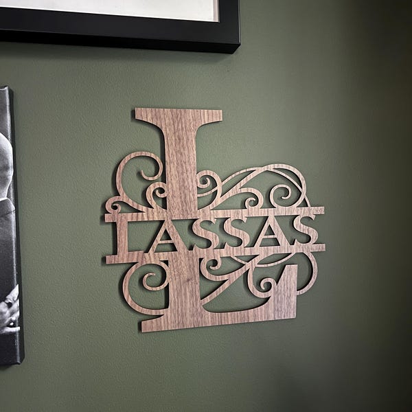 Ribbon Split Monogram Digital File SVG Glowforge Cricut Laser Cut File ...