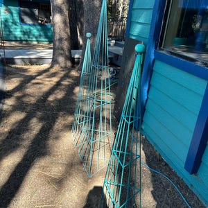 Wrought Iron 25 Cone Topiary Flower Trellis, Metal Plant Climber ...