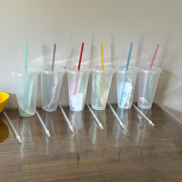 White Reusable Cold Cup 24oz. - Etsy