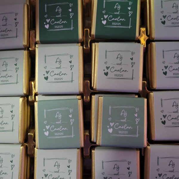 50 Pcs Wedding Chocolate, Wedding Chocolate Favors, Customized ...